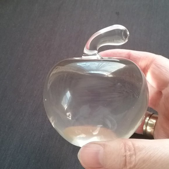 Other | Vintage Clear Solid Glass Apple Paperweight | Poshmark